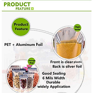 200 Pack Resealable Mylar Bags Smell Proof Pouch Aluminum Foil Packaging Plastic Ziplock Bag,Small Mylar Storage Bags For Bulk Candy,Cookies,Snack Food,Jewelry,3x4 inch(Clear Silver)