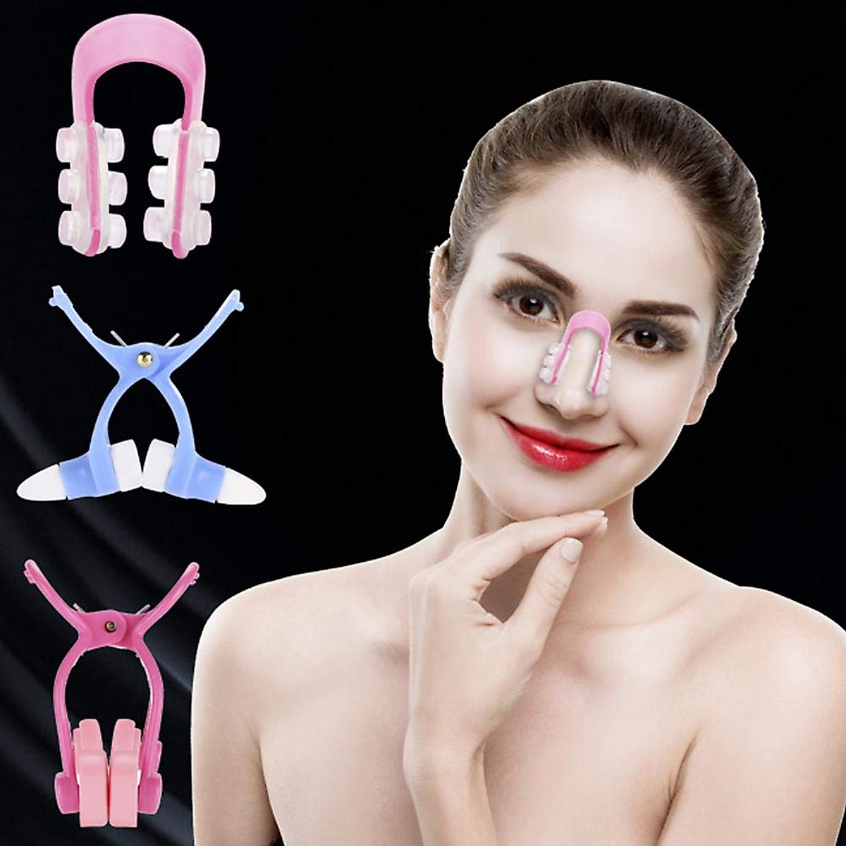 3pcs Nose Shaper for Women, Nose Lifter Clips for Wide Noses, Nose Shaper Massager Clip + Straightening Beauty Clip + Nose Up Clip Correction Set New