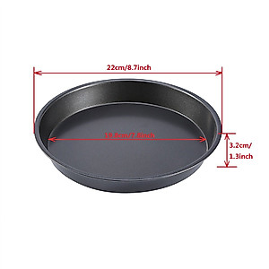 Yosoo 8 inch Carbon Steel Non-stick Round Pizza Pan,Microwave Oven Baking Dishes Pans
