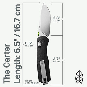 JAMES° The Carter Folding Pocket Knife Built for EDC Featuring a Slide Lock, 2.8" Corrosion-Resistant Stainless Steel Blade, Black Grip