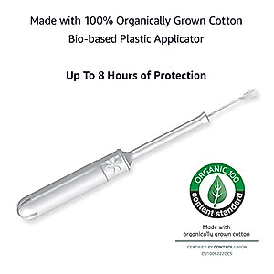 Amazon Basics Organic Tampons with Bio-Based Plastic Applicator, Light/Regular/Super Absorbency Multipack, Unscented, 36 Count, 1 Pack