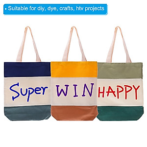 PATIKIL Canvas Tote Bag, 1Pcs Canvas Bag with Handles Sturdy Reusable Tote Bag Blank Embroidery DIY for Personalized Shopping Gifts Crafts Vinyl Grocery HTV Dye, Blush/Purple