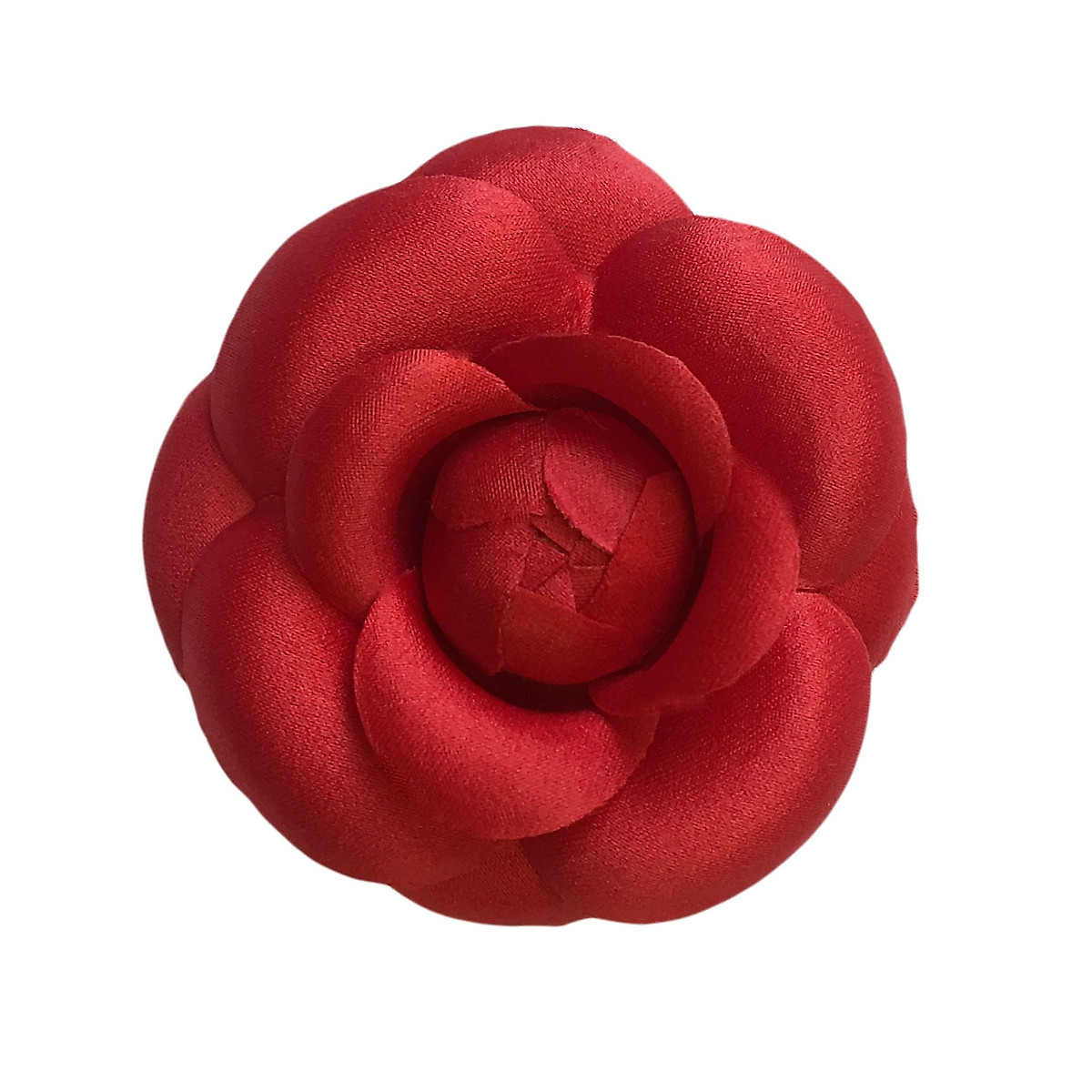 M&S Schmalberg Camellia Silk Fabric Flower Pin Brooch Flower. Red Camellia Brooch Pin - Hand-made in New York's Garment Center (American Made)