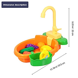 1 Set Children's Wash Basin Sink Toy with Running Gifts Educational Toys Children’s Toys Kitchen Toys Tableware Parent-Child Plastic Washing Dishes