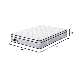 Sersper Full Size Mattress - 12 Inch Hybrid Mattress with Memory Foam & Heavier Coils - Ergonomic Design for Pressure Relief - Medium Firm Feel - CertiPUR-US Certified