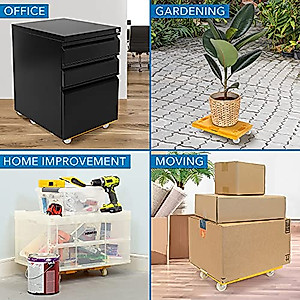 Mount-It! Furniture Dolly for Moving- Securely Holds 220 Pounds | Piano Moving Dolly Cart Also Moves Couches, Fridges, Boxes | 4 Wheel Dolly Rolls Without Harming Floors | No Assembly Required
