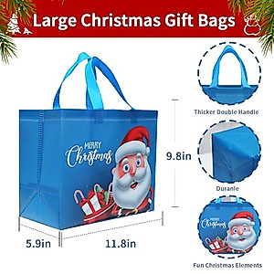 Large Christmas Gift Bags - 15 Pcs Gift Bags for Christmas Presents, Reusable Gift Bags with Handles, Christmas Bags, Christmas Tote Bags, Holiday Gift Bags Bulk, Xmas Gift Bags, 11.8 * 9.8 * 5.9"
