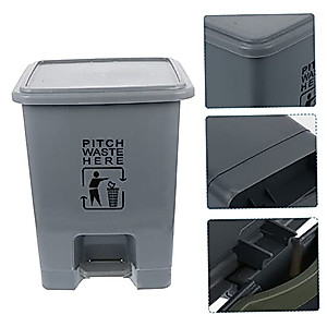 Operitacx 1pc Pedal Trash Can Round Trash Can Desk Dumpster Mesh Trash Can Dustbin Rubbish Can Kitchen Home Dustbin Large Capacity Garbage Can Waste Bin Rubbish Container Grey Plastic Simple