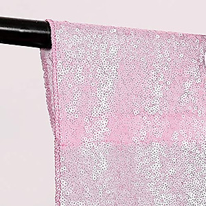 Pink Sequin Curtains 4 Panels 2FTx8FT Sequin Photo Backdrop Wedding Glitter Fabric Backdrops Party Background Photography Drapes