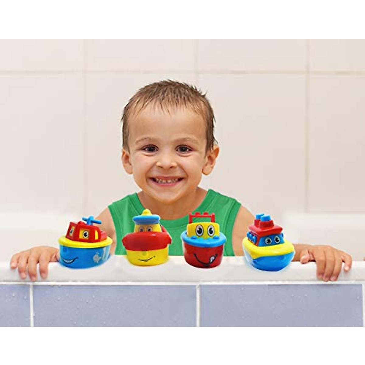 3 Bees & Me Bath Toys for Boys and Girls - Magnet Boat Set for Toddlers & Kids - Fun & Educational