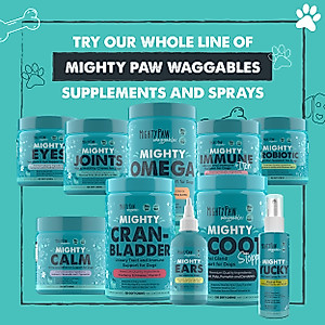 Mighty Paw Waggables Joint Support Supplement for Dogs (Made in USA) | Glucosamine for Dogs Hip and Joint Supplement. Vet Formulated Pet Mobility, Chondriotin & MSM Dog Joint Supplement Chews (120 Ct)