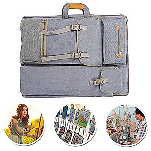 Naroote Art Student Portfolio Case, art portfolio case, Sketch Board Bag, Canva Multifunction Large Art Bag Outdoor Waterproof Art Supply 66 X 50Cm (Gray)