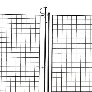 Garden Fence Pannels and Gate Bundle, Heavy Duty Tall Outdoor Landscape Patio Yard Fencing Border Animal Barrier Decorative Metal Fence,36in (L) x 44in (H), Underground(8 Panels 9 Stakes in a Set)