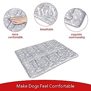 Dog Crate Mat (36" X 23"), Soft Dog Bed Mat with Cute Stars, Personalized Dog Crate Pad, Anti-Slip Bottom, Machine Washable Kennel Pad