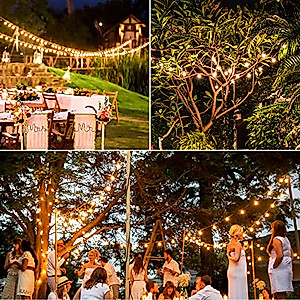 100FT G40 Solar String Lights, Globe Outdoor String Lights with 52 E12 Waterproof LED Bulbs, 2700K Shatterproof Patio Lights, Solar Powered Hanging Lights for Porch Garden Backyard Pergola Bistro Deck