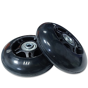 Miayaya Luggage Suitcase Wheels Replacement Kits 68mm x 24mm Universal Rubber Swivel Two Conner Angle Wheel Trolley Casters Bearings Tools Carry-On Garment Bag Hard Case Repair Set Quietness Durable