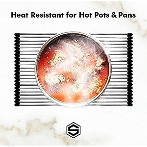 Strictly Sinks Stainless Steel Dish Drying Rack – Gold 21 X 13 Inches Roll Up Dish Drying Rack – Multipurpose Foldable Over The Sink Kitchen Drainer, Countertop Cooling Rack