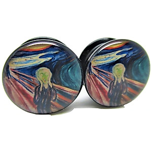 Pierced Republic The Scream Ear Plugs - Acrylic Screw-On - New - 8 Sizes - Pair (00 Gauge (10mm))