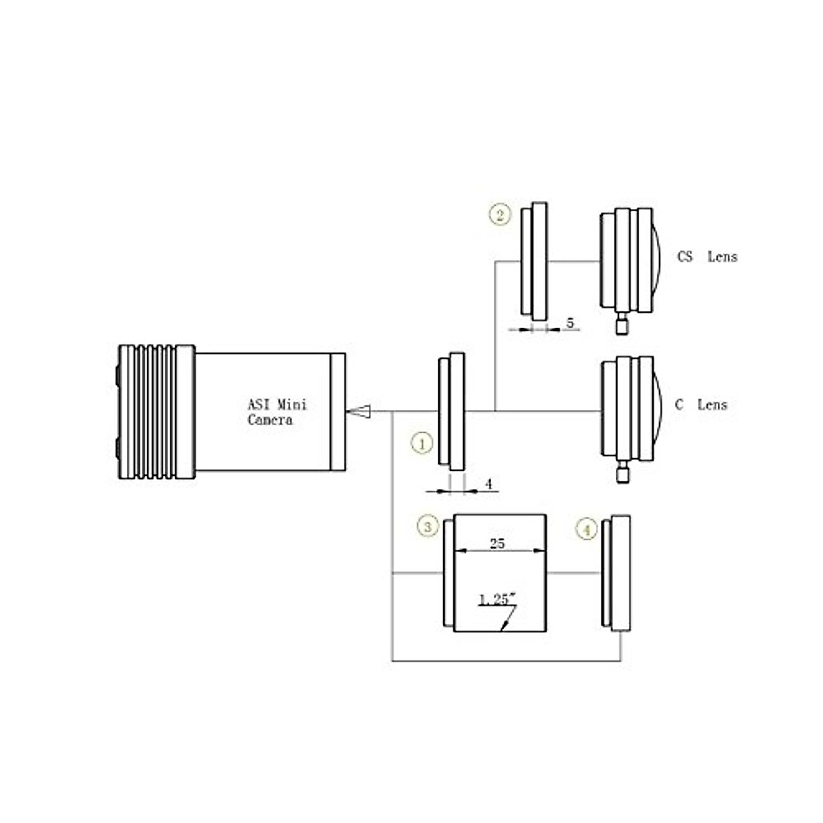 ZWO ASI120MM-MINI 1.2 MP CMOS Monochrome Astronomy Camera with USB 2.0# ASI120MM-MINI