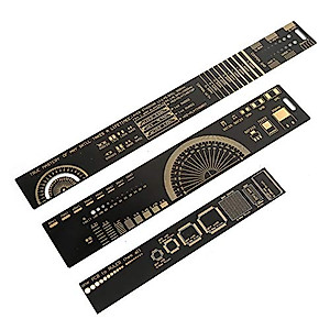 Multifunctional Ruler, 3Type of Set 15/20/25cm 6.3/7.87/10.23 inch PCB Ruler Electronic Engineers Multifunctional Ruler Printed Circuit Board Ruler