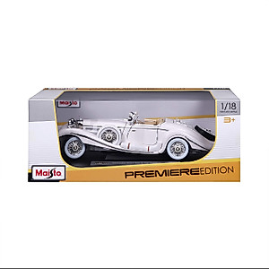 Maisto 1:18 Scale 1936 M-B 500 K Type Specialroadster Diecast Vehicle , White