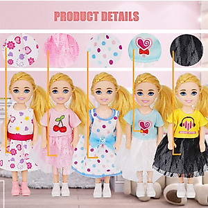 20 Sets 6 inch Chelsea Doll Clothes Accessories 15 Dresses 5 Outfits for Kids Christmas Birthday Gifts
