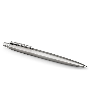 Parker 1953170 Jotter Ballpoint Pen, Stainless Steel with Chrome Trim, Medium Point Blue Ink, Gift Box