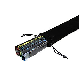 Amajiji Large Rave Folding Hand Fan Bag, Black Fabric Sleeve Hand Fan Protector Pouch Pocket Fan Bag Gifts Bag (4PCS)