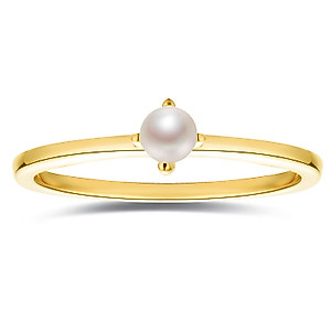 BLOSSOM & HUE Mini Pearl Ring - 18K Gold Vermeil - Size 7 - Minimalist Band