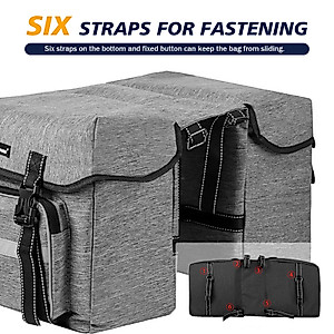 BAIGIO Bike Double Pannier Bags Waterproof Bicycle Rear Seat Panniers Pack with Reflective Stripe