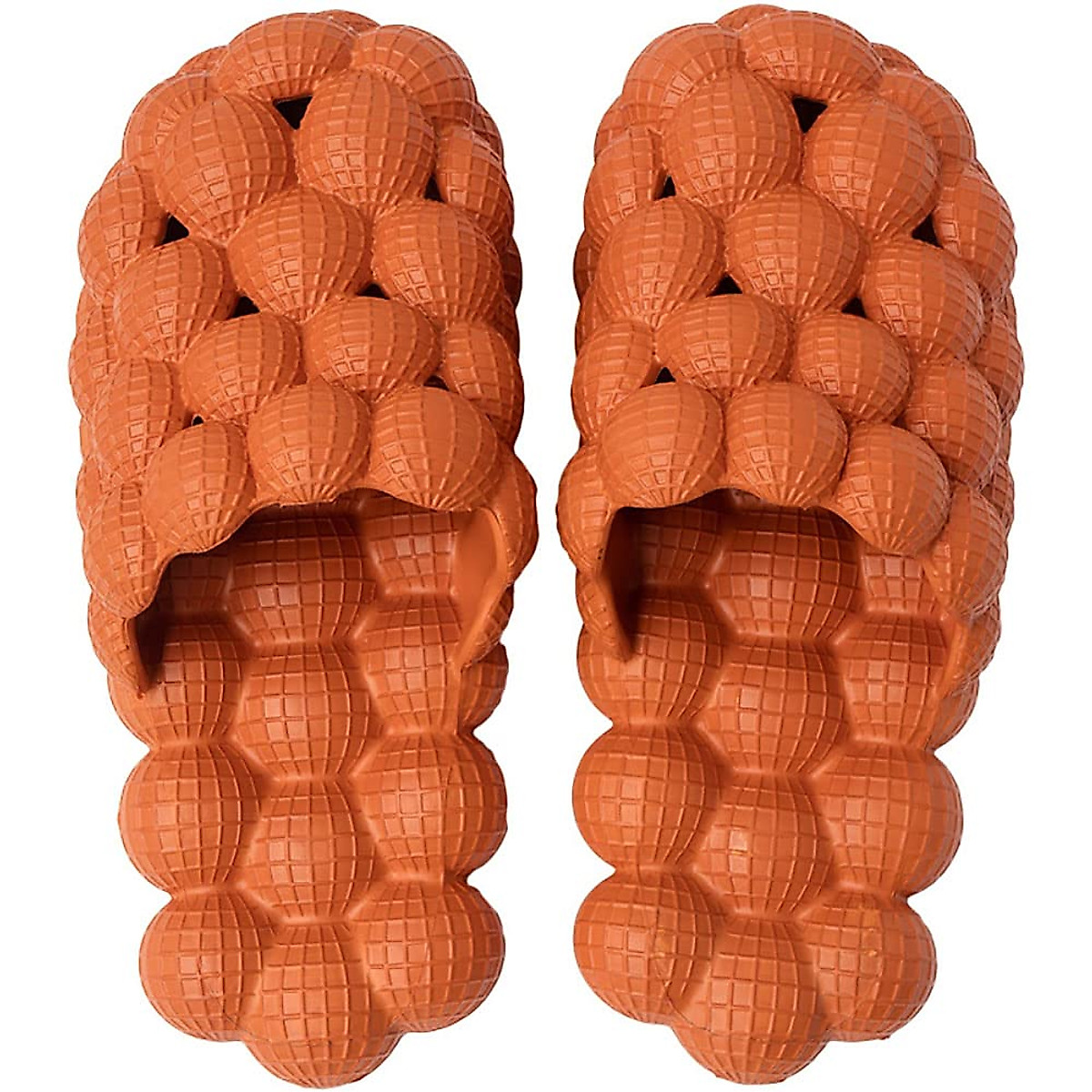 Unisex Lychee Sandals Lychee Slippers Home Shower Beach Slides Stress Relief Massage Slippers for Indoor & Outdoor (XXL, Orange slipper, numeric_10_point_5)