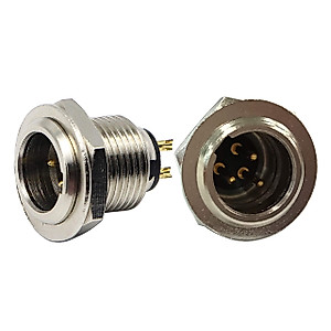 zdyCGTime DIY 3 Pin Mini XLR Adapters 3 Pin Mini XLR Male Socket Connector for Mic (Microphone) and Chassis Panel Mount XLR Aviation Circular Plug Connector(2 Pack)