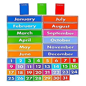 Excellerations Classroom Preschool Calendar Pocket Chart, 34 x 42.5 inches, Kids Calendar, School Calendar, Circle Time Learning, Kids Toys, Educational Toy (Item # CALSET)