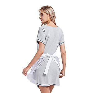 Nanxson Retro Lace Maid Costume Half Apron with Pocket Adjustable Kitchen Cooking Apron for Women and Girls CF3130 (whtie, One Size)