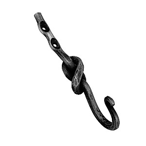 Living Ideas Hand Forged Metal Knot Wall Hook Wrought Iron Handmade Wall Mounted Coat Hook Blacksmith Metal Wall Kitchen Towel Hooks Rack Black Antique Finish Wall Hooks