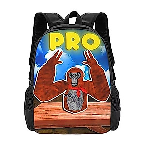 Gorilla Tag Backpack Cartoon Monkey Backpack Lightweight Large Capacity Travel Laptop Backpack Novelty Casual Backpack Unisex Gorilla Tag Fan Gift