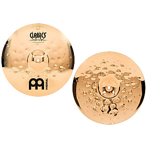 Meinl 14" Hihat (Hi Hat) Cymbal Pair - Classics Custom Extreme Metal - Made in Germany, 2-YEAR WARRANTY (CC14EMH-B)