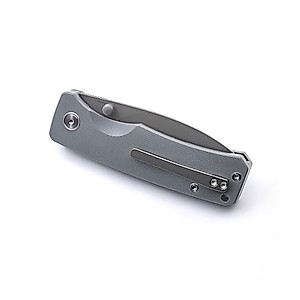 M Miguron knives Pelora Folding Knife 3.25" Dark Grey PVD 14C28N Blade Grey G10 Handle Pocket Knife MGR-804GN