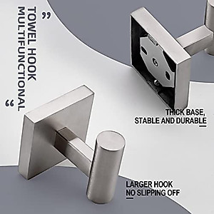 KOKOSIRI Robe Hook Bathroom Towel Coat Hooks for Bath Kitchen Wall 2 Pack Brushed Nickel Stainless Steel B1013BR-P2