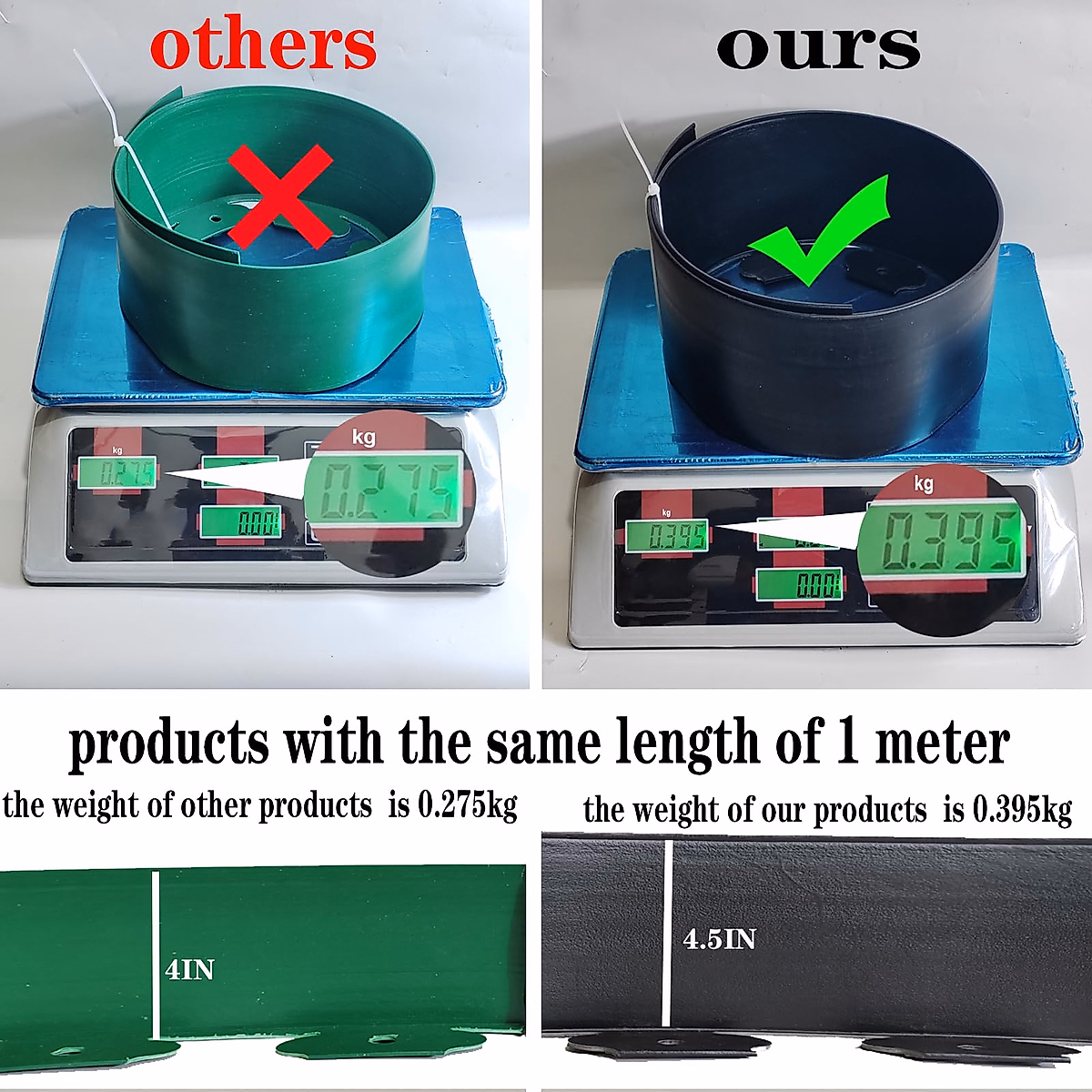 Landscape Edging Kit,20FT Plastic No Dig Garden Edging with 25 Stakes,4.5 Inch Tall Lawn Edging for Yard,Lawn,Flower Gardens Border