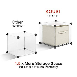 KOUSI Portable Storage Cube Cube Organizer Cube Storage Shelves Cube Shelf Room Organizer Clothes Storage Cubby Shelving Bookshelf Toy Organizer Cabinet, Transparent White, 30 Cubes Storage