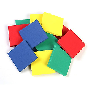 hand2mind Jumbo Foam Square Color Tiles, Color Sorting, Math Counters for Kids, Counting Manipulatives, Colored Foam Squares, Math Manipulatives, Bingo Chips, Game Tokens, Tiles Learning (Set of 200)