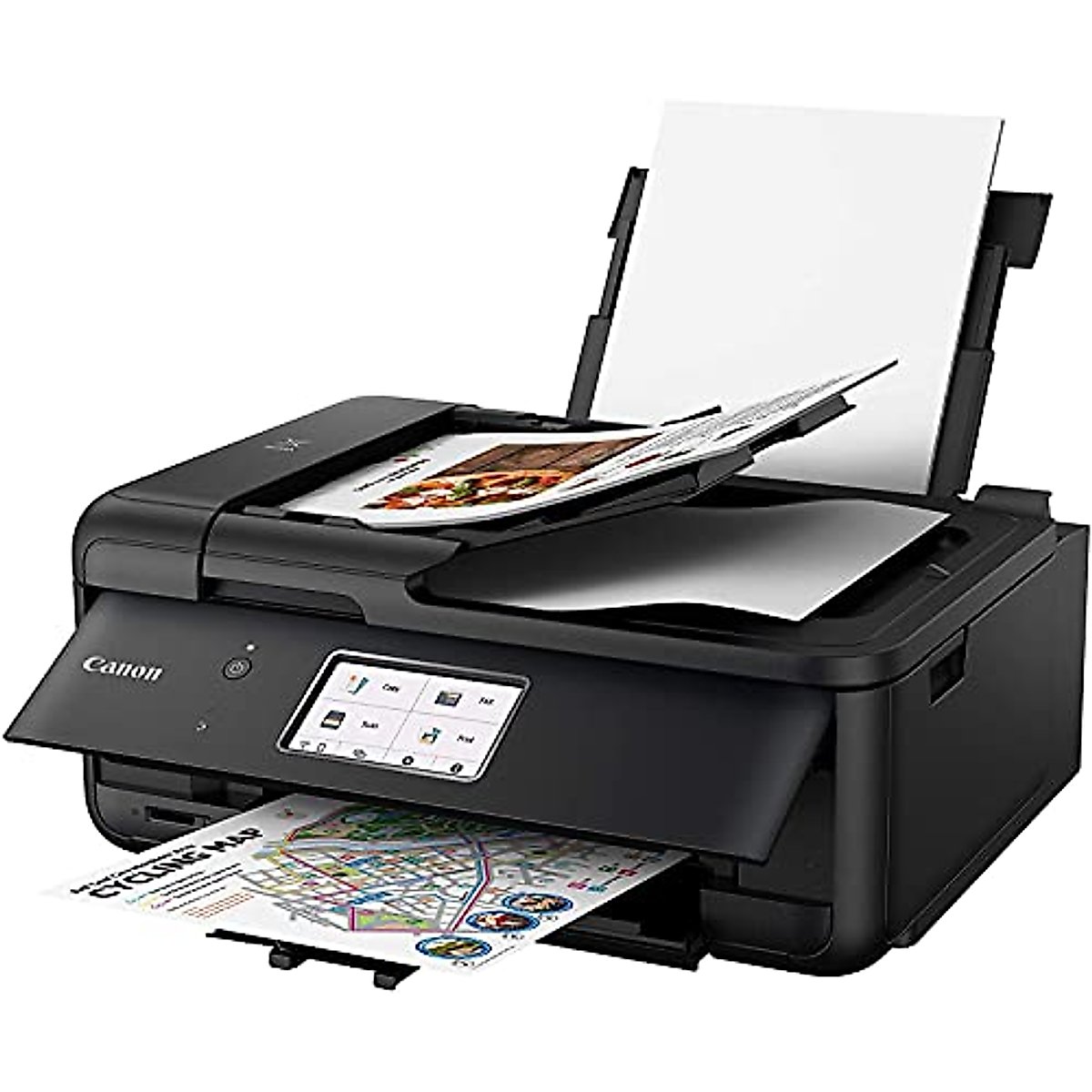 Canon All-in-One Printer Copier Scanner Fax Auto Document Feeder Photo and Document Printing Airprint (R) and Android Printing + Bonus Set of Ink and Printer Cable