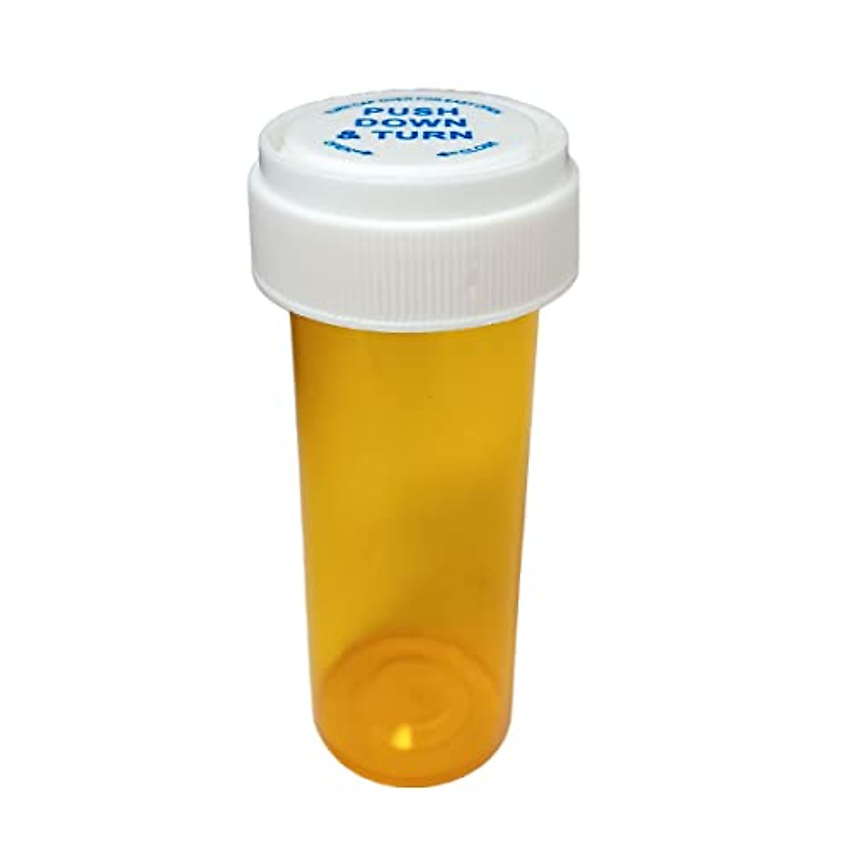 Empty Pill Bottle Vials 16 Dram (2 oz) with Push Down Caps [Pack of 5] Amber Pharmaceutical Prescription Dispensing Bottles with Safety lids with Child Resistant Caps - Plastic Medicine Bottles (5)