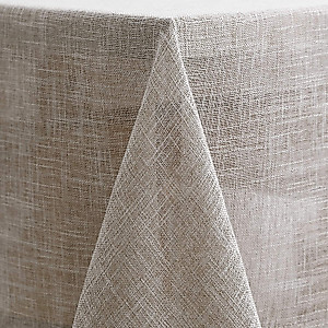 maxmill Flaxy Faux Linen Table Cloth with 2-Tone Slubby Texture Wrinkle Resistant Anti-Shrink Soft Tablecloth for Kitchen Dining Tabletop for Buffet Banquet Parties Rectangle 52 x 70 Inch Linen