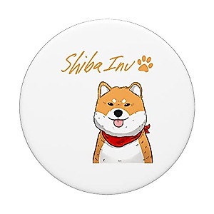 Funny Shiba Inu Uni Dog Red Scarf Paw Cheeky Japan Cute PopSockets Swappable PopGrip