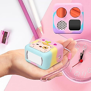 MGZNMTY Multicolor Silicone Case Compatible with Yoto Mini Player, Protective Sleeve Cover for Kids Audio Music Player, Cat Pattern Designed for Mini Player Jacket (Macarons)