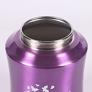 Up to 160 lbs Urns for Ashes Adult Female - Butterfly Decorative Urns Adult for Funeral - Cremation Urns for Ashes Women - Burial Urns for Human Ashes Female Mom (Purple Butterfly, 160 Cubic inches)