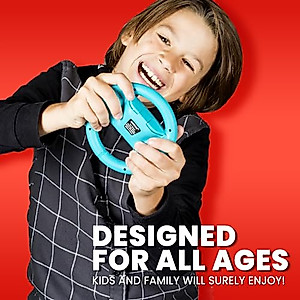 EVORETRO Racing wheel controller grip compatible for Nintendo Switch steering wheels, Nintendo switch controller grip, Mario Kart 8 and Racing games (Comes in Red Blue)