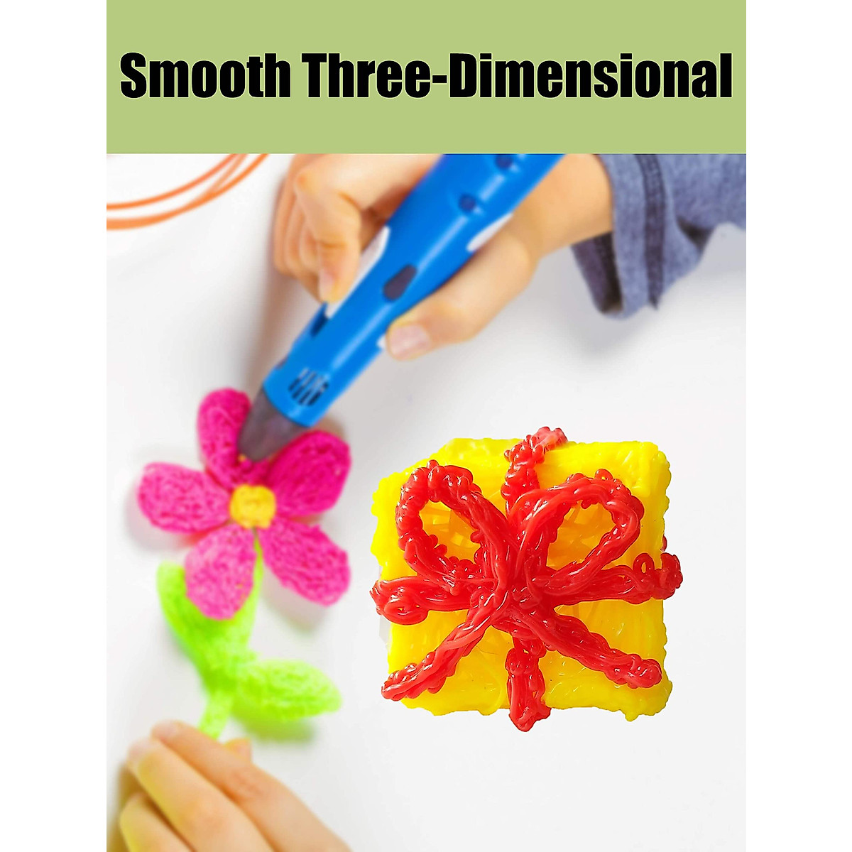 3D Printing Drawing Book, Reusable Colorful 40 Patterns Thick Paper Template with a Clear Plate, Painting Graffiti Template for 3D Pen Kids DIY Gift